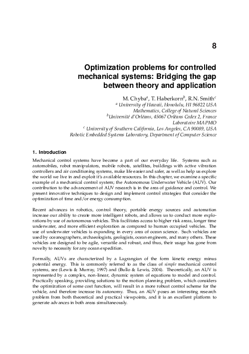(PDF) Optimization Problems for Controlled Mechanical Systems: Bridging the Gap between Theory ...
