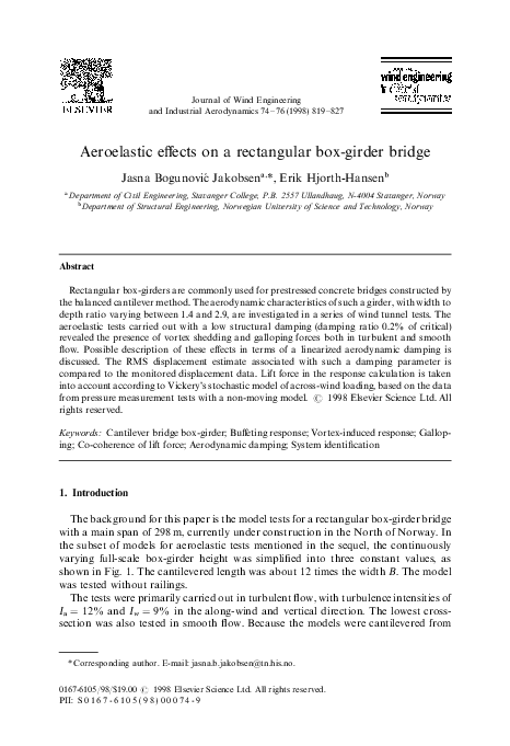 (PDF) Aeroelastic effects on a rectangular box-girder bridge