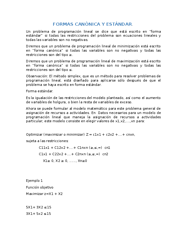 (DOC) FORMAS CANONICA Y ESTANDAR