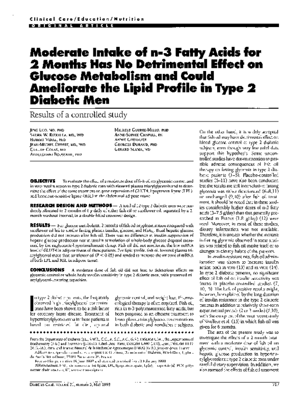 (PDF) Moderate intake of n-3 fatty acids for 2 months has no ...
