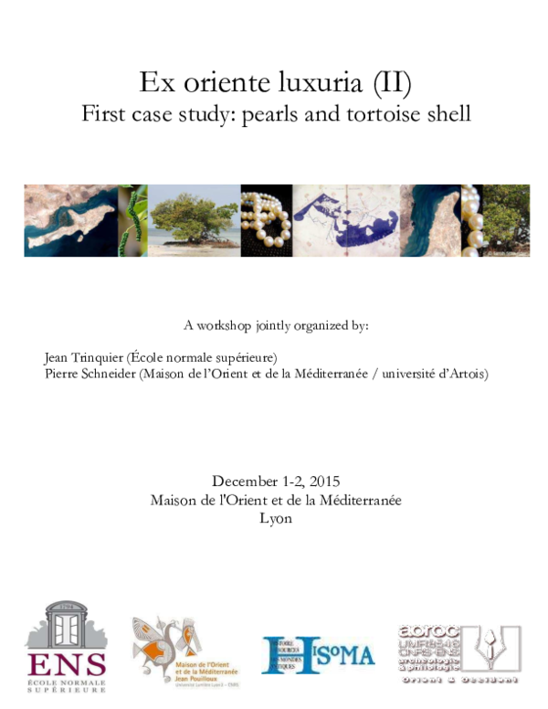 (PDF) Ex Oriente luxuria (2) - first case study: pearls and tortoise shell