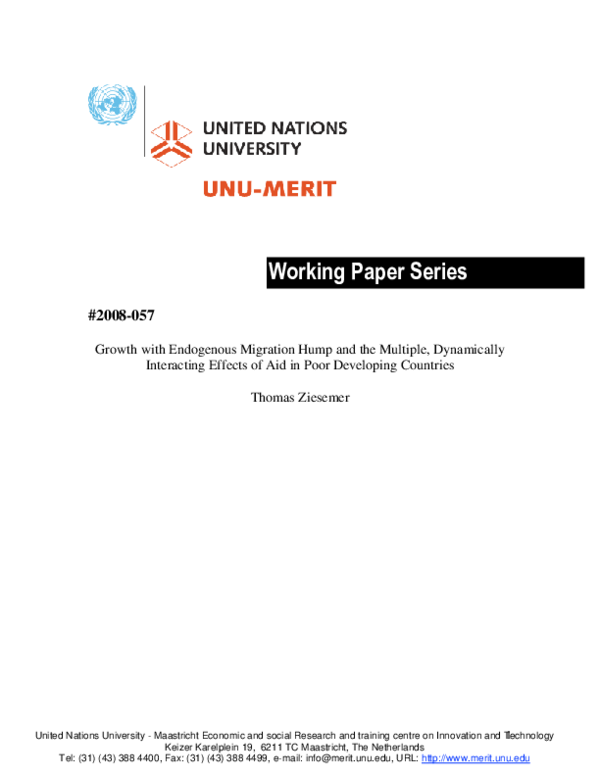 (PDF) Growth with endogenous migration hump and the multiple ...
