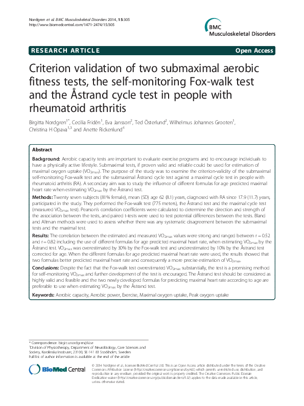 (PDF) Criterion validation of two submaximal aerobic fitness tests, the ...