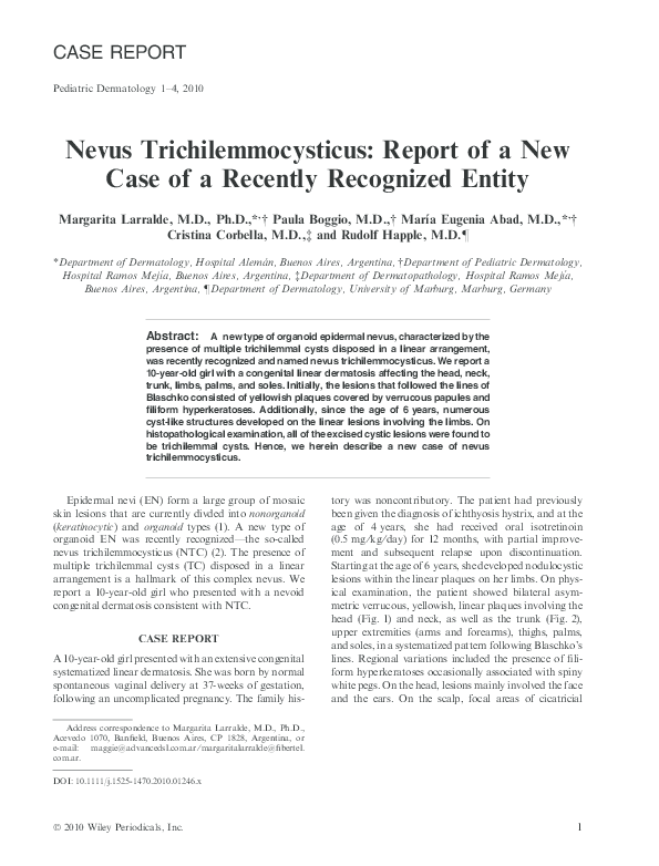 (PDF) Porokeratotic Eccrine Ostial and Dermal Duct Nevus: Report of a ...