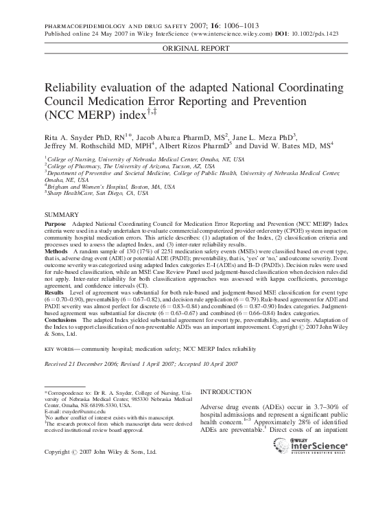 (PDF) Reliability evaluation of the adapted National Coordinating ...
