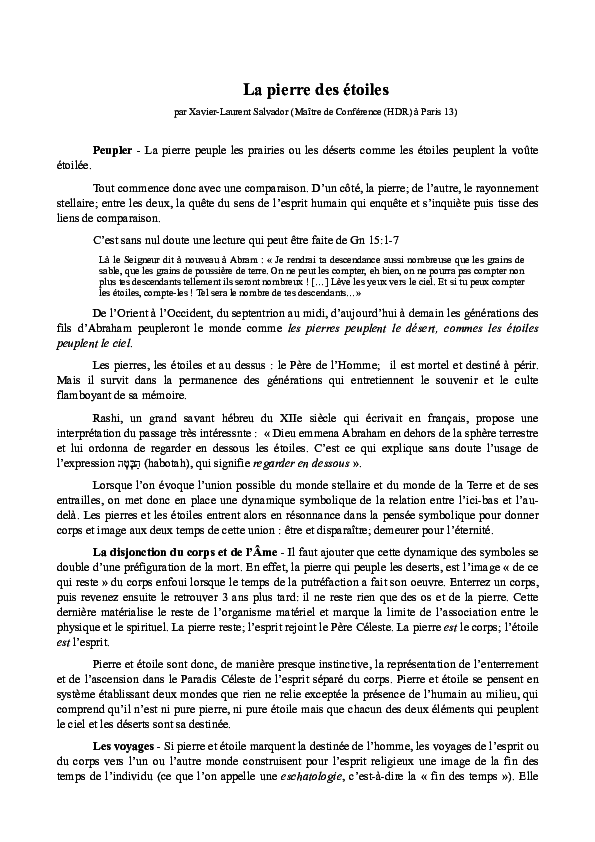 (PDF) La pierre des étoiles
