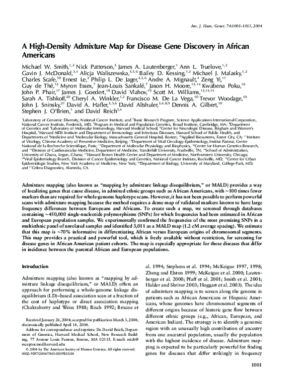 (PDF) A High-Density Admixture Map for Disease Gene Discovery in ...
