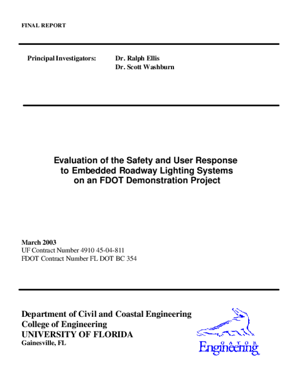 (PDF) Evaluation of the Safety and User Response to Embedded Roadway ...