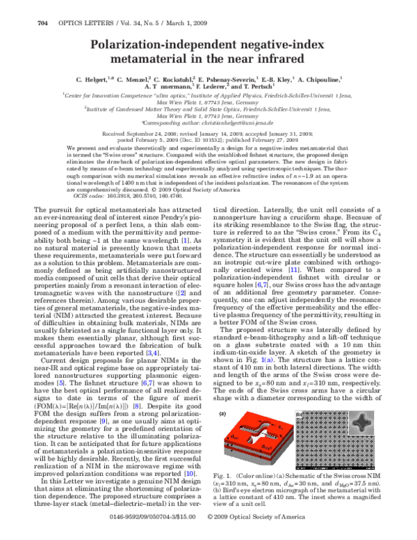(PDF) Polarization-independent negative-index metamaterial in the near ...