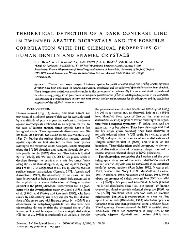 (PDF) Observation of the loss of the hydroxyapatite sixfold symmetry in ...