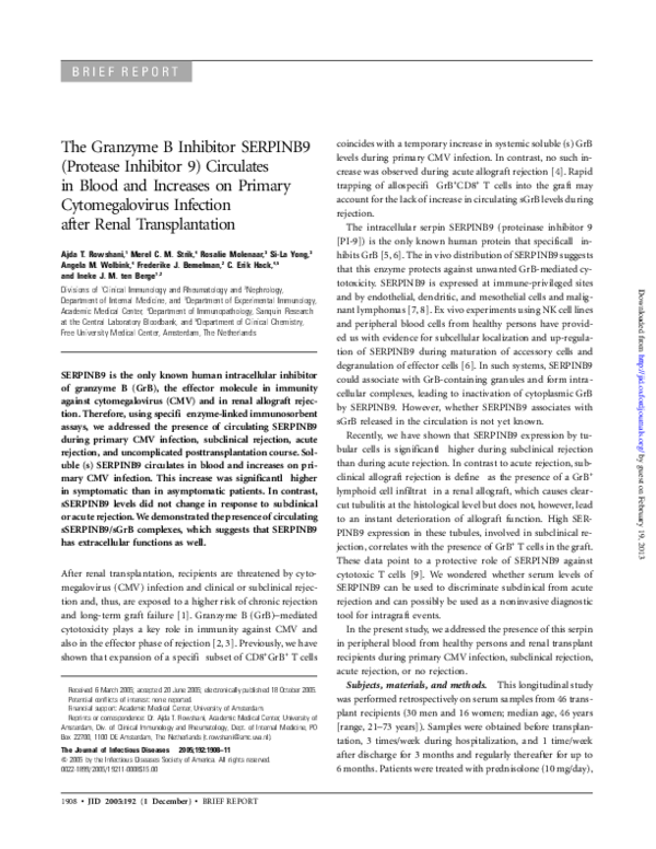 (PDF) The Granzyme B Inhibitor SERPINB9 (Protease Inhibitor 9 ...
