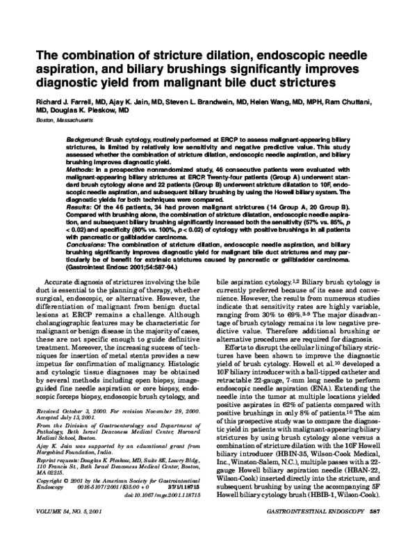 (PDF) The combination of stricture dilation, endoscopic needle ...