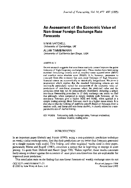 (PDF) An assessment of the economic value of non-linear foreign ...