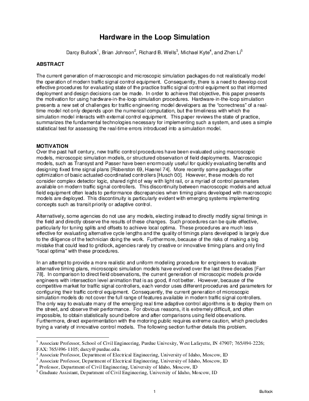 (PDF) Hardware-in-the-loop simulation