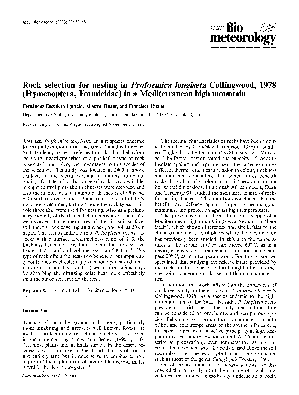 (PDF) Rock selection for nesting inProformica longiseta Collingwood ...