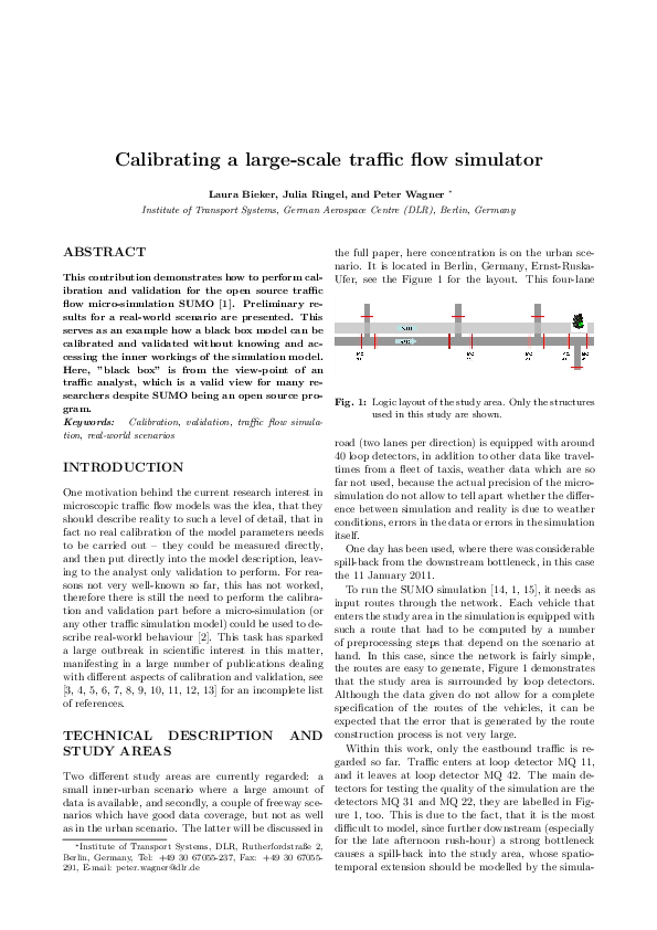 (PDF) Attempting to calibrate a large-scale tra ffic flow simulator