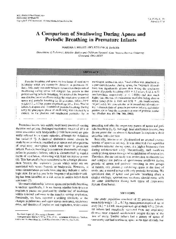 (PDF) A Comparison of Swallowing During Apnea and Periodic Breathing in ...
