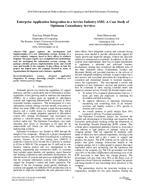 (PDF) EAI Strategy Case Study in Service SMEs