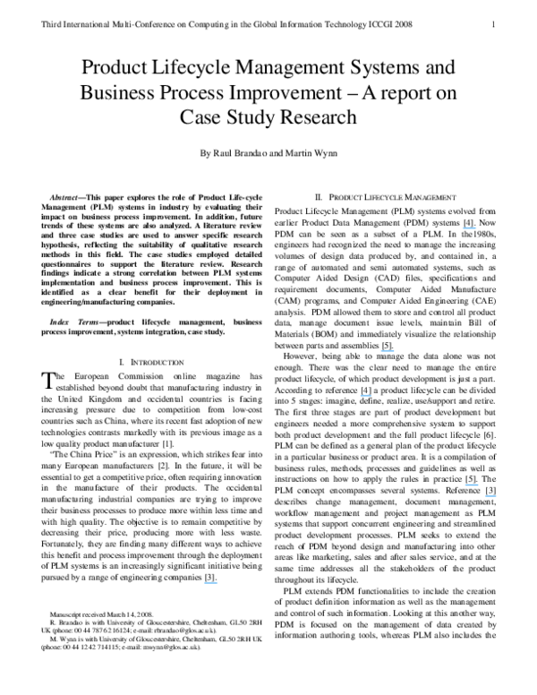 (PDF) Product Lifecycle Management Systems and Business Process ...