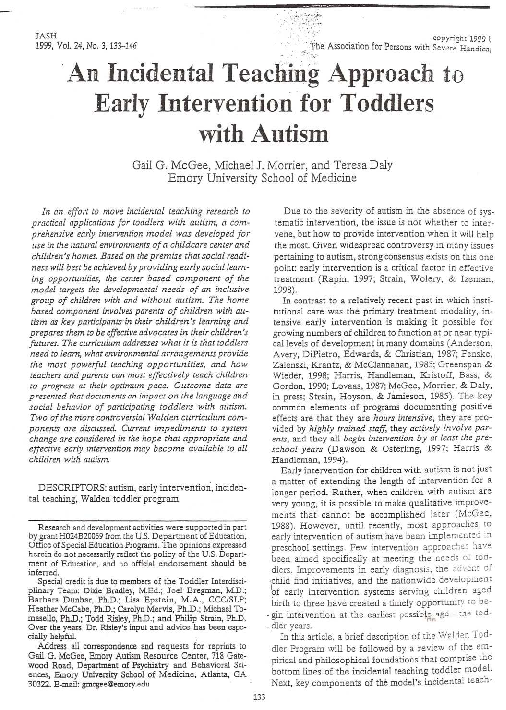 (PDF) An Incidental Teaching Approach to Early Intervention for ...