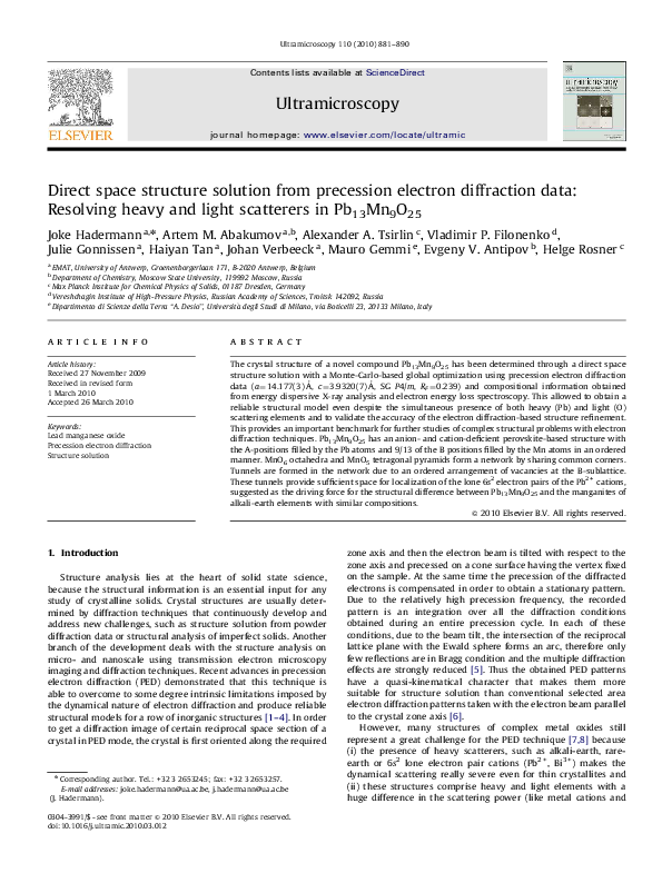 (PDF) Phase identification and structure determination from multiphase crystalline powder ...