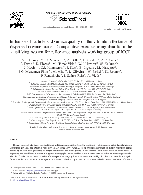 (PDF) Influence of particle and surface quality on the vitrinite ...