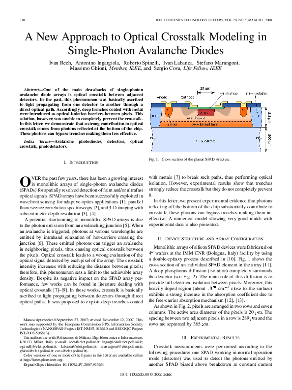 (PDF) A new approach to optical crosstalk modeling in single-photon ...