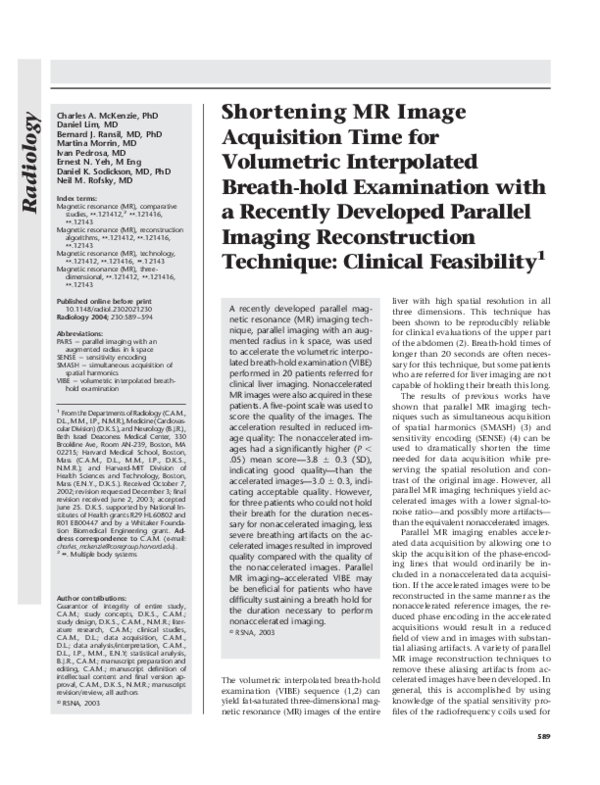(PDF) Shortening MR Image Acquisition Time for Volumetric Interpolated Breath-hold Examination ...