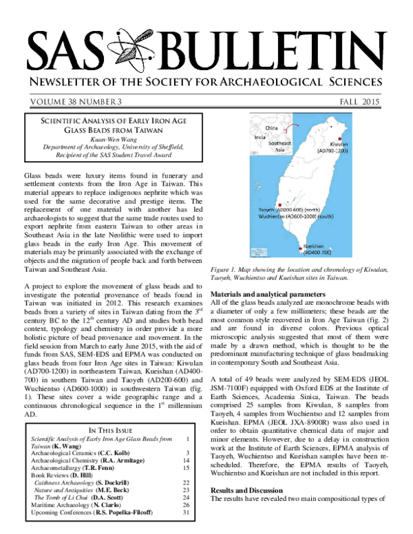 Maritime Archaeology (special section) - SAS Bulletin 38.3