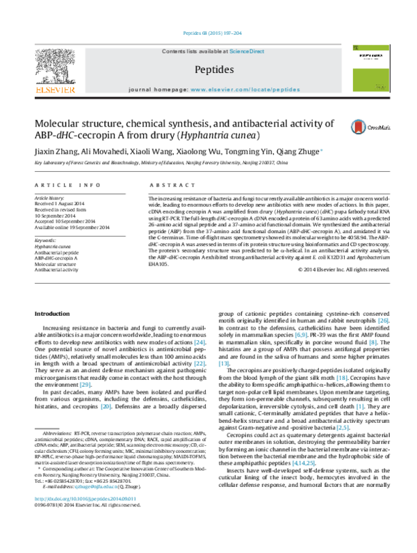 (PDF) Molecular structure, chemical synthesis, and antibacterial ...