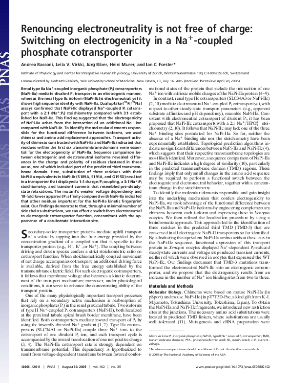(PDF) Renouncing electroneutrality is not free of charge: Switching on ...