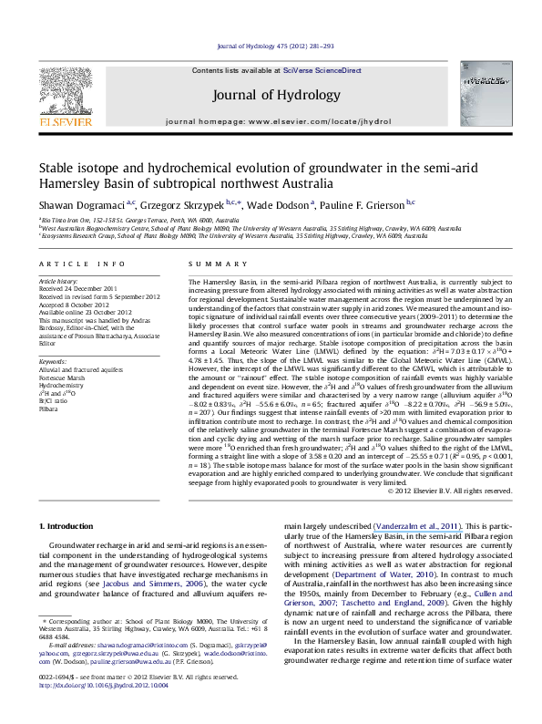 (PDF) Identifying recharge pattern using stable isotopes of rainfall in semi arid subtropical ...
