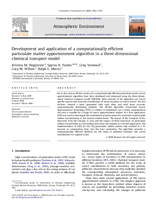 (PDF) Development and application of a computationally efficient particulate matter ...