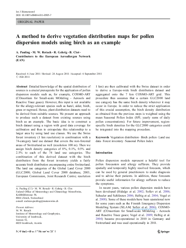 (PDF) A method to derive vegetation distribution maps for pollen ...