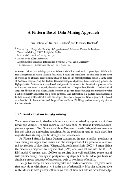 Pdf A Pattern Based Data Mining Approach