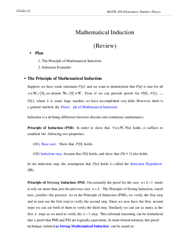 (PDF) Mathematical Induction-A brief review | George Chailos - Academia.edu