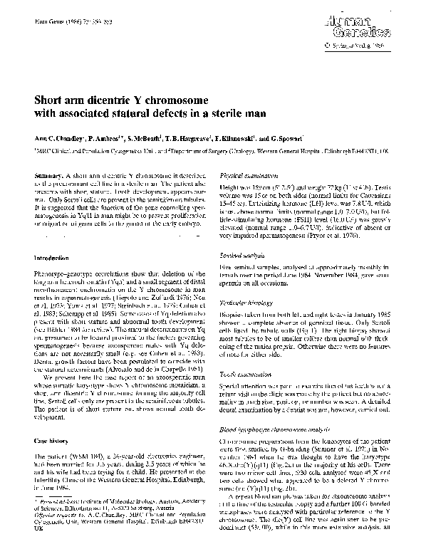 (PDF) Short arm dicentric Y chromosome with associated statural defects ...
