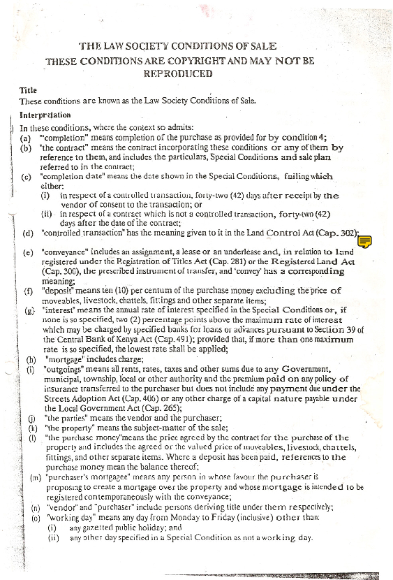 (PDF) LAW SOCIETY CONDITIONS OF SALE 1989