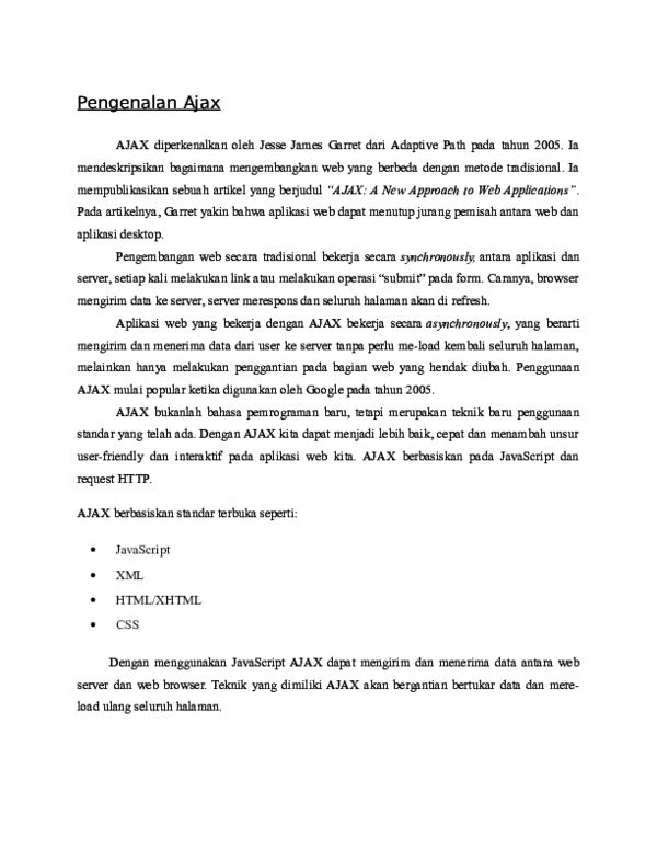 (DOC) Pengenalan Ajax Programming | Yulianti Mappiassa - Academia.edu