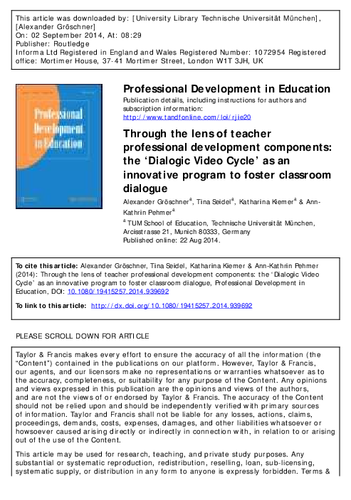 (PDF) Through the lens of teacher professional development components ...