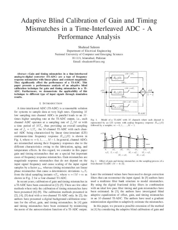 (PDF) Behavioral Modeling of Time-Interleaved ADCs using MATLAB | Christian Vogel - Academia.edu