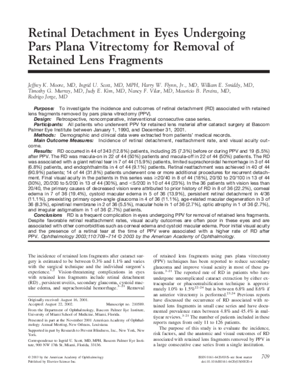 (PDF) Retinal detachment in eyes undergoing pars plana vitrectomy for ...