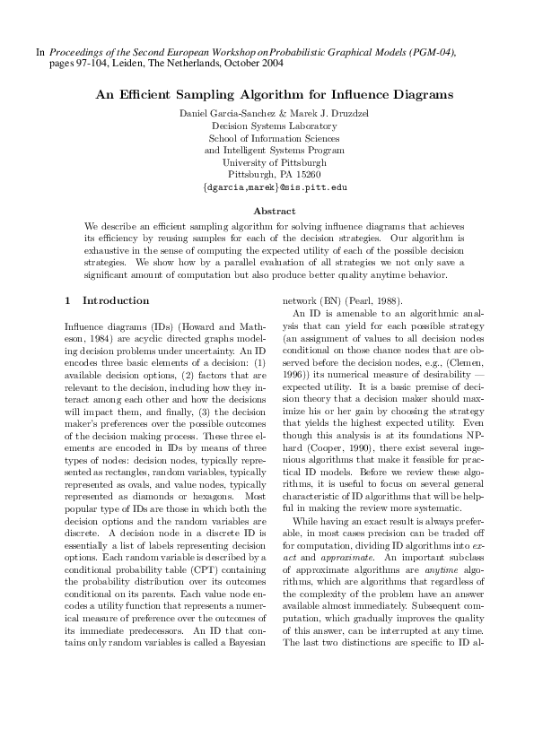 (PDF) An efficient sampling algorithm for influence diagrams