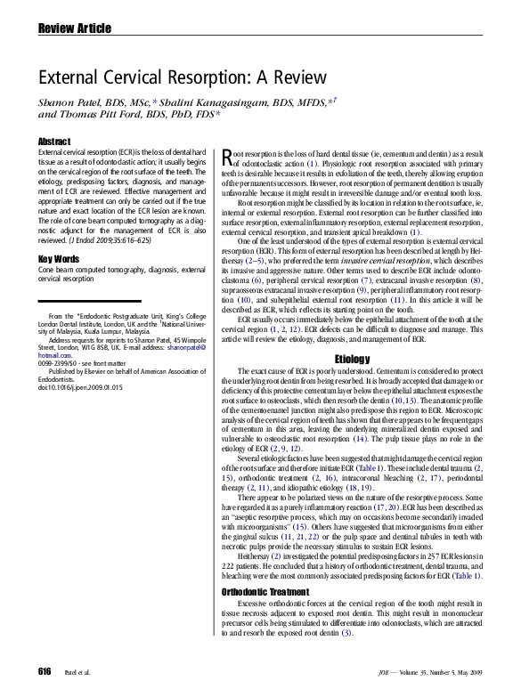 (PDF) External Cervical Resorption: A Review