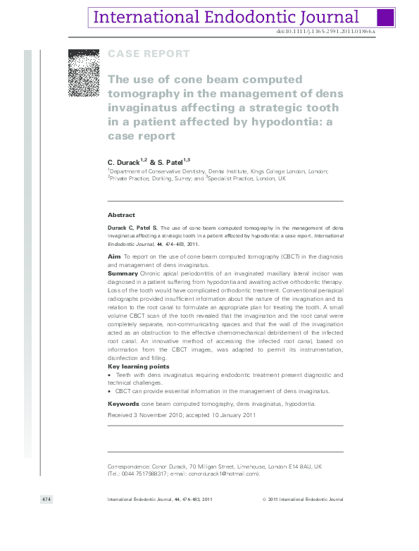 (PDF) The use of cone beam computed tomography in the management of ...