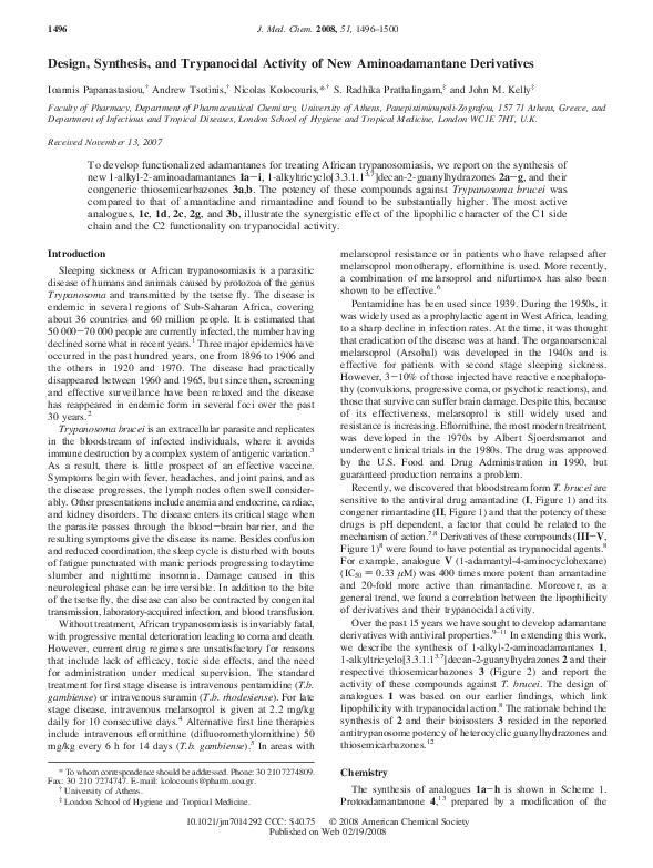 (PDF) Design, Synthesis, and Trypanocidal Activity of New ...