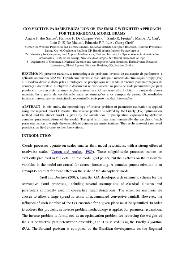 (PDF) CONVECTIVE PARAMETERIZATION OF ENSEMBLE WEIGHTED APPROACH FOR THE REGIONAL MODEL BRAMS