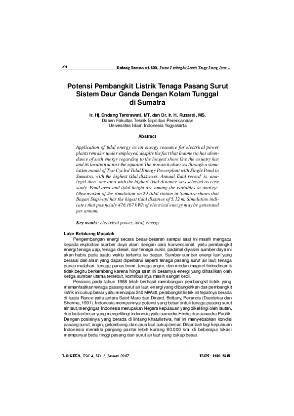 Pdf Energi Pasang Surut