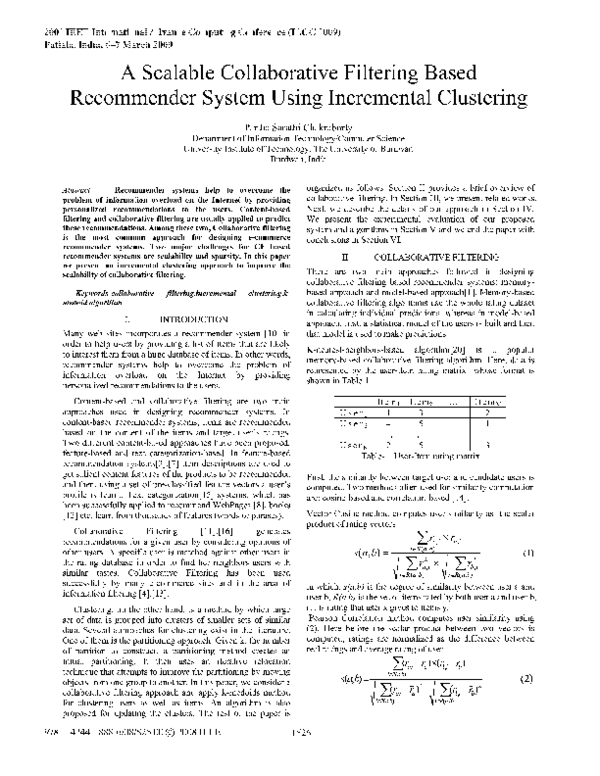 (PDF) A Scalable Collaborative Filtering Based
