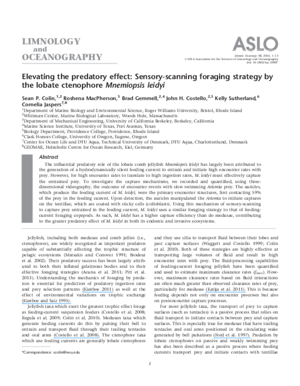 (PDF) Elevating the predatory effect: Sensory-scanning foraging ...